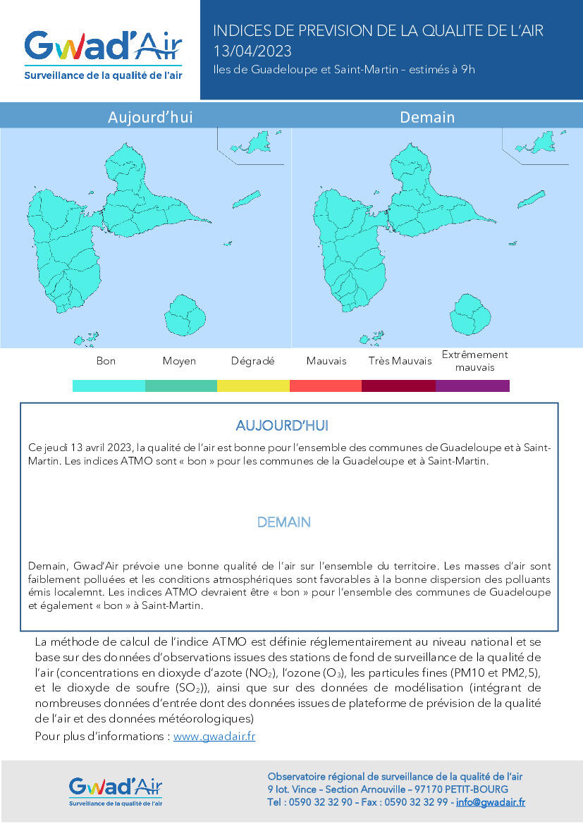 Actualités - Gwad'Air: indices de prévision de la qualité de l'air ...