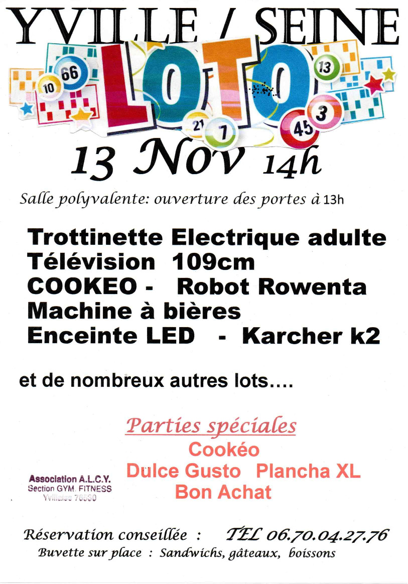 Actualités - LOTO à YVILLE SUR SEINE le 13 NOVEMBRE 2022 - Actualité ...