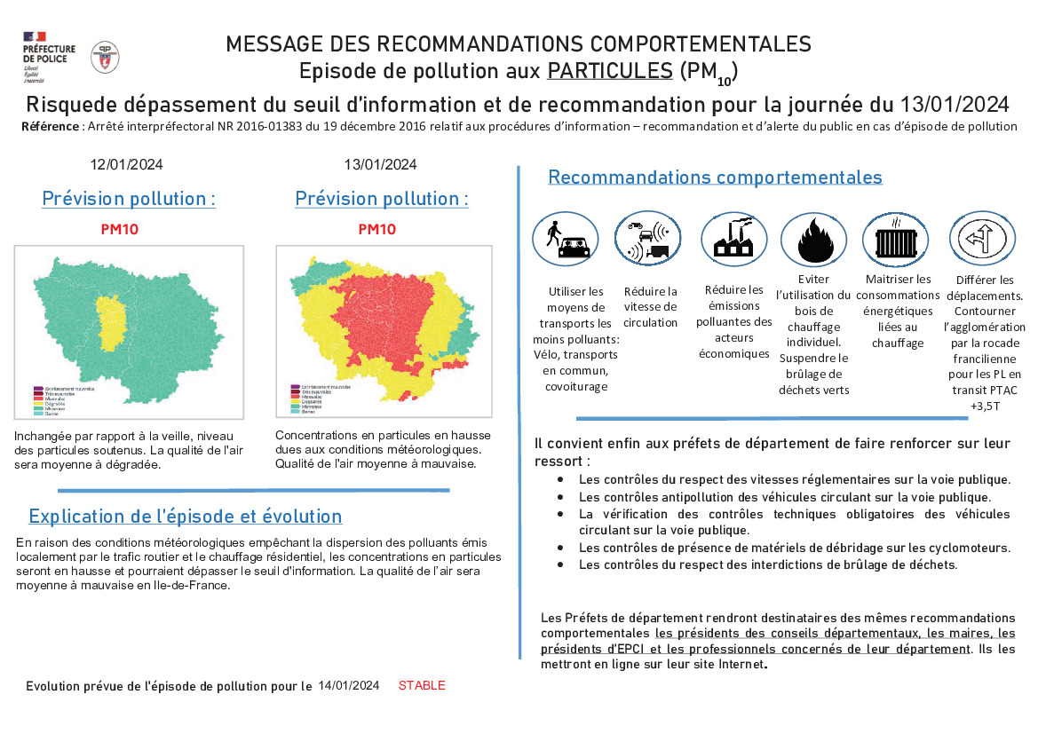 Actualités - Information : risque de pollution ce jour en Ile de France ...