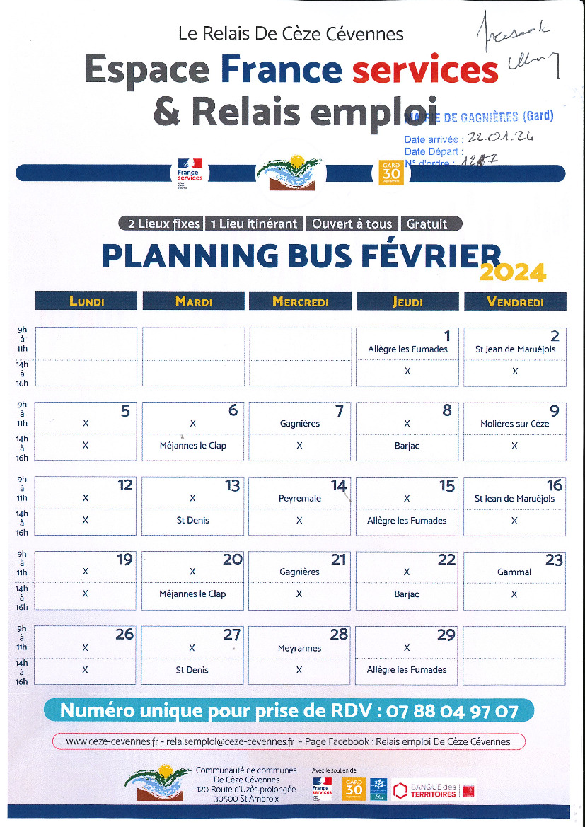 Noticias - Planning Bus Itinérant Février 2024 - Noticias de illiwap de ...