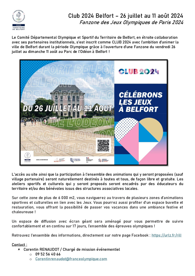 Actualités - CLUB 2024 Belfort - Sportissimo 2024 ! - Actualité illiwap ...
