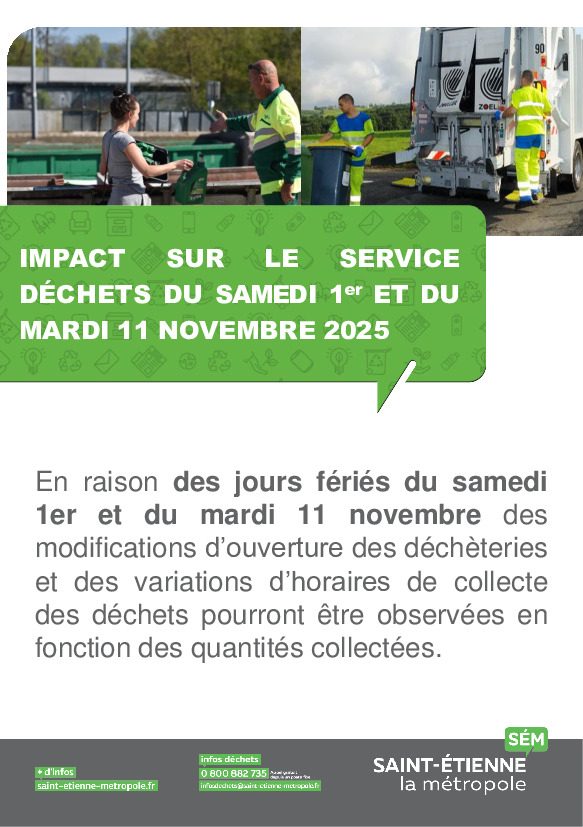 News - impact sur le service dechets jours fériés - Mairie de Chagnon ...