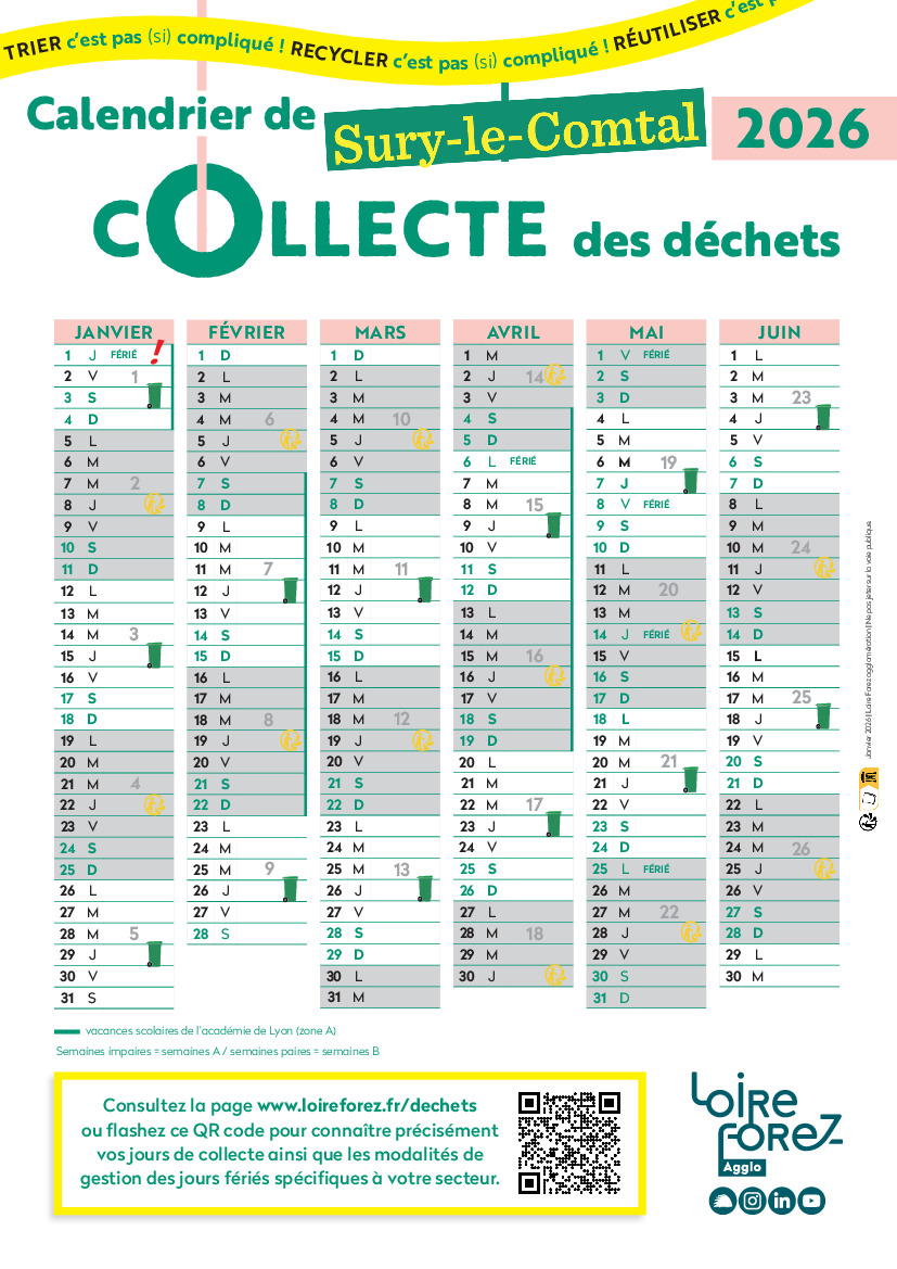 Actualités - CALENDRIER 2026 de collecte des déchets - Actualité ...
